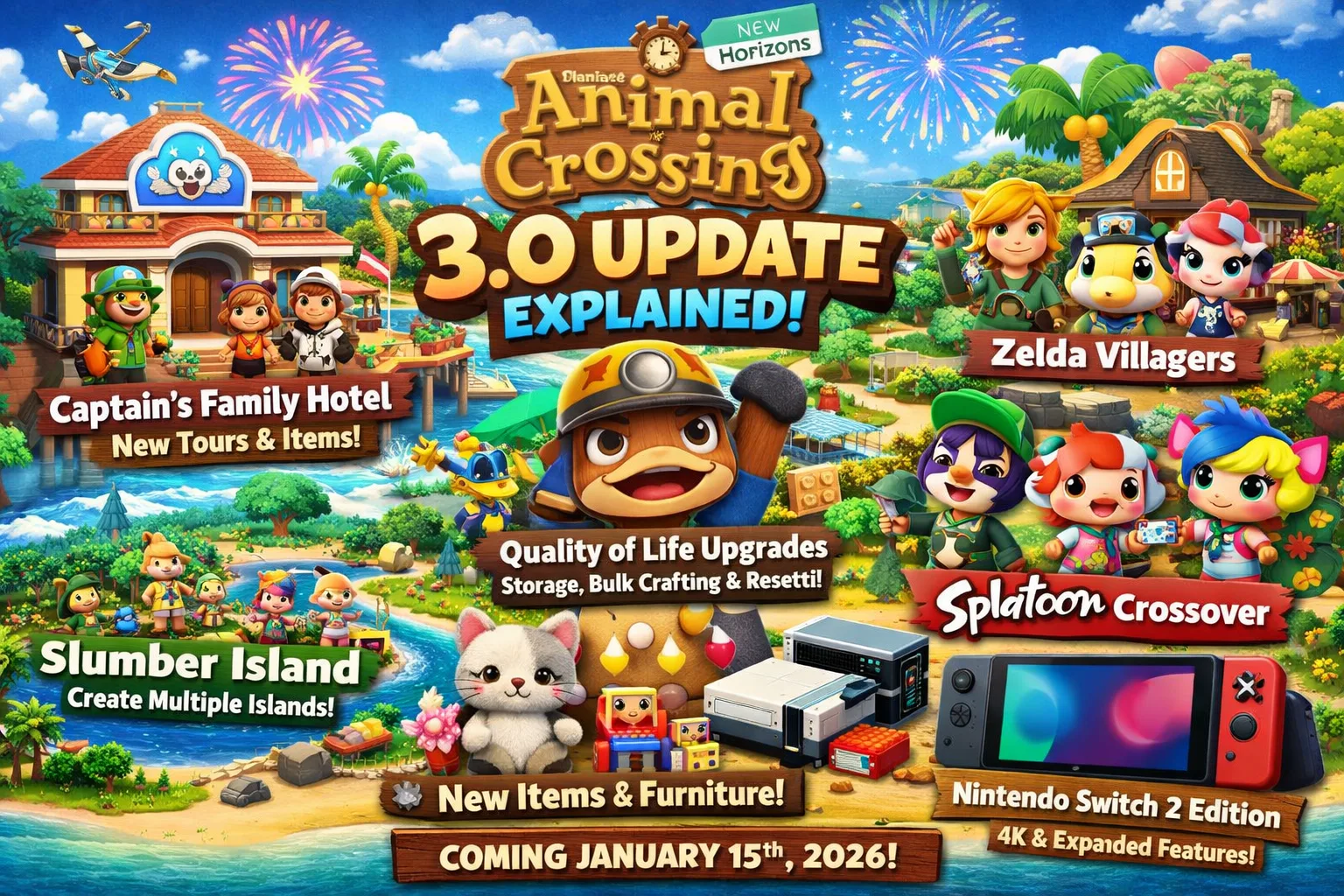 Animal Crossing: New Horizons 3.0 Update Explained - ACNH 3.0 Update